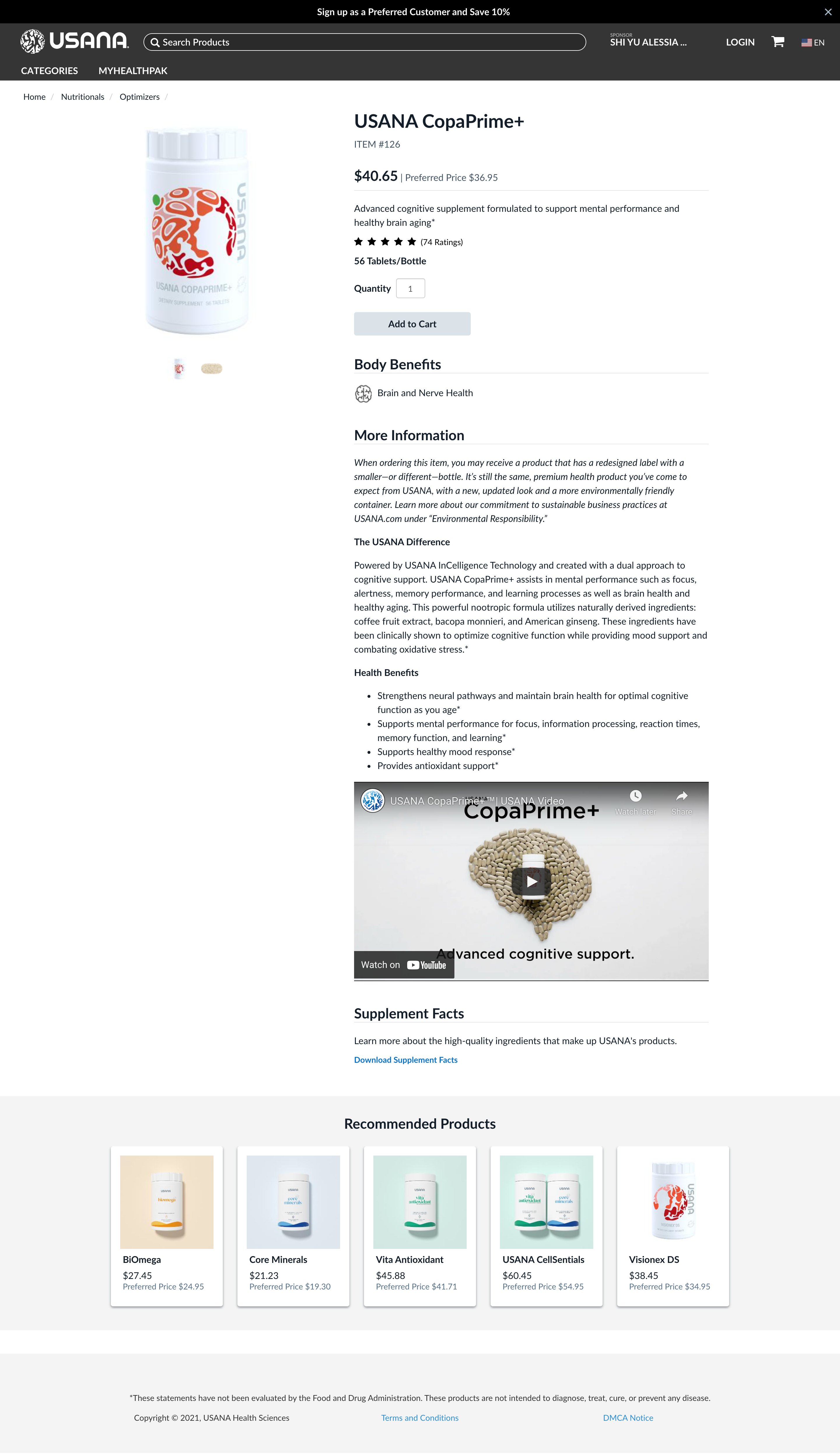 USANA Health Claims Database - Truth in Advertising