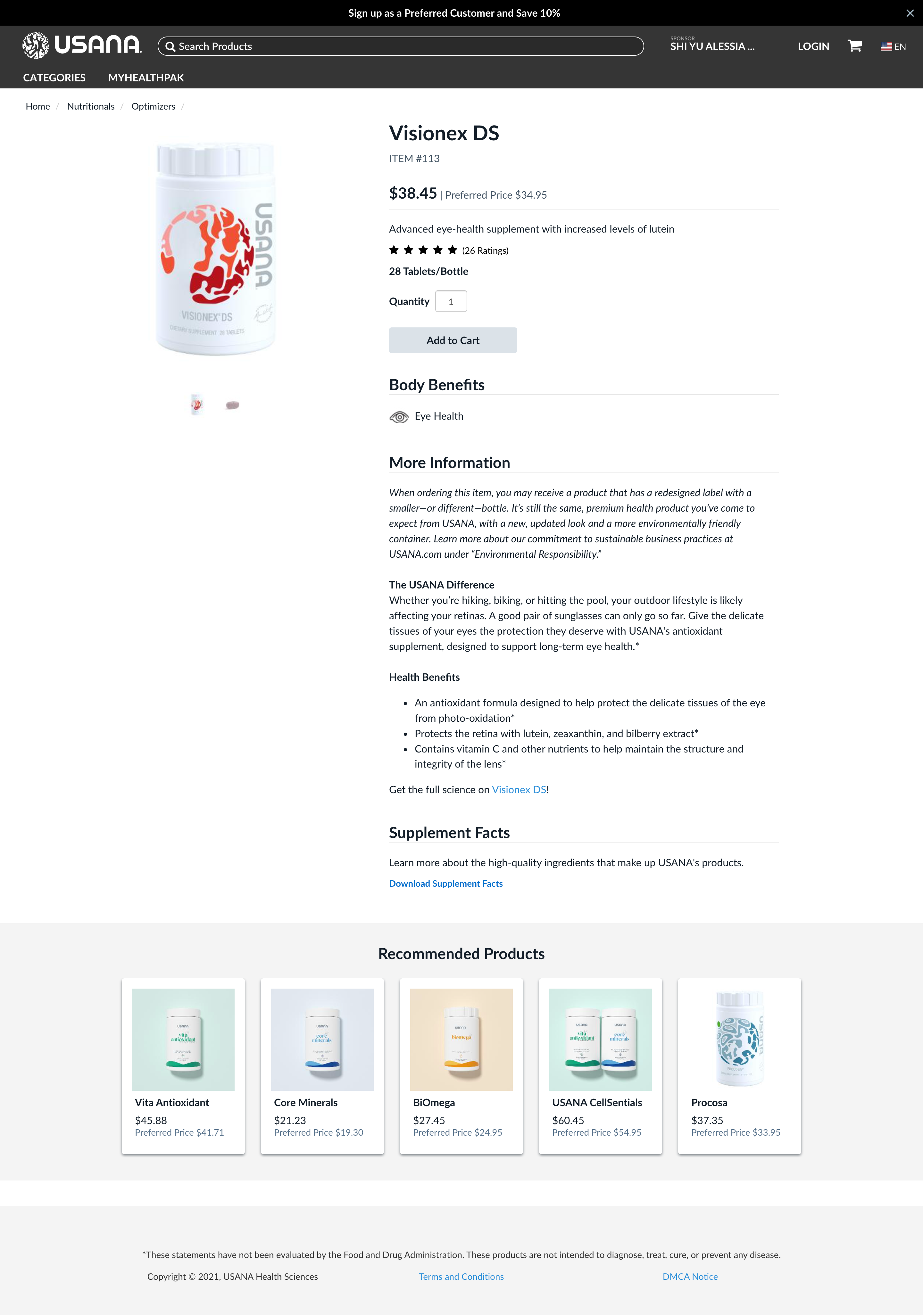 USANA Health Claims Database - Truth in Advertising